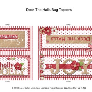 Digital Printable Christmas Bag Topper-treat Bag Toppers-christmas ...