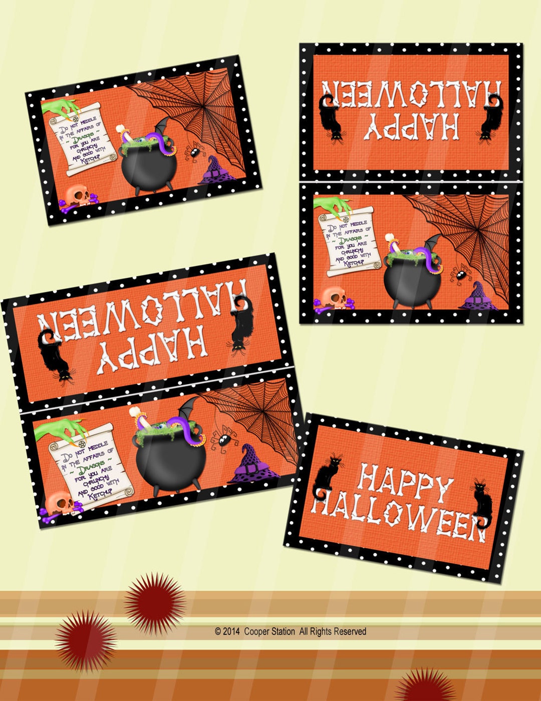 Digital Printable Halloween Bag Toppers Large and Small - Etsy