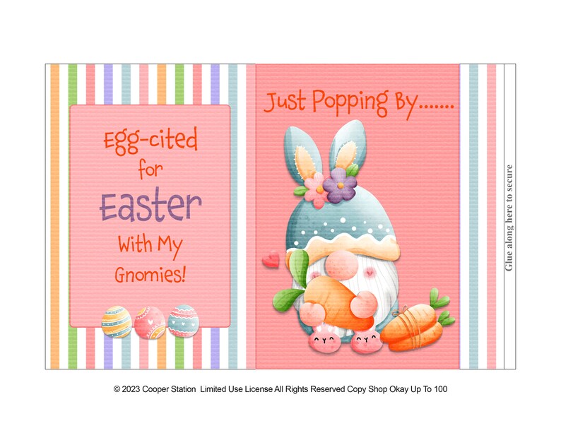 Digital Printable Easter Gnome Popcorn Wrapper - Instant Download ...
