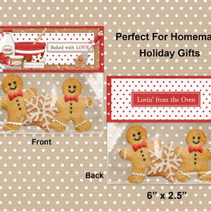 Digital Printable Christmas Cookie Bag Topper With Bag Sticker Included ...