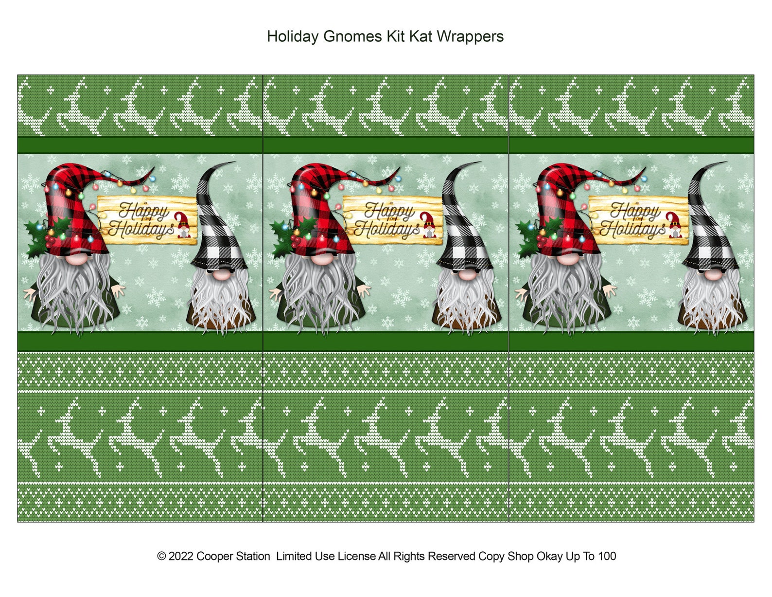 Digital Printable Holiday Gnomes Kit Kat Chocolate Bar Wrapper ...