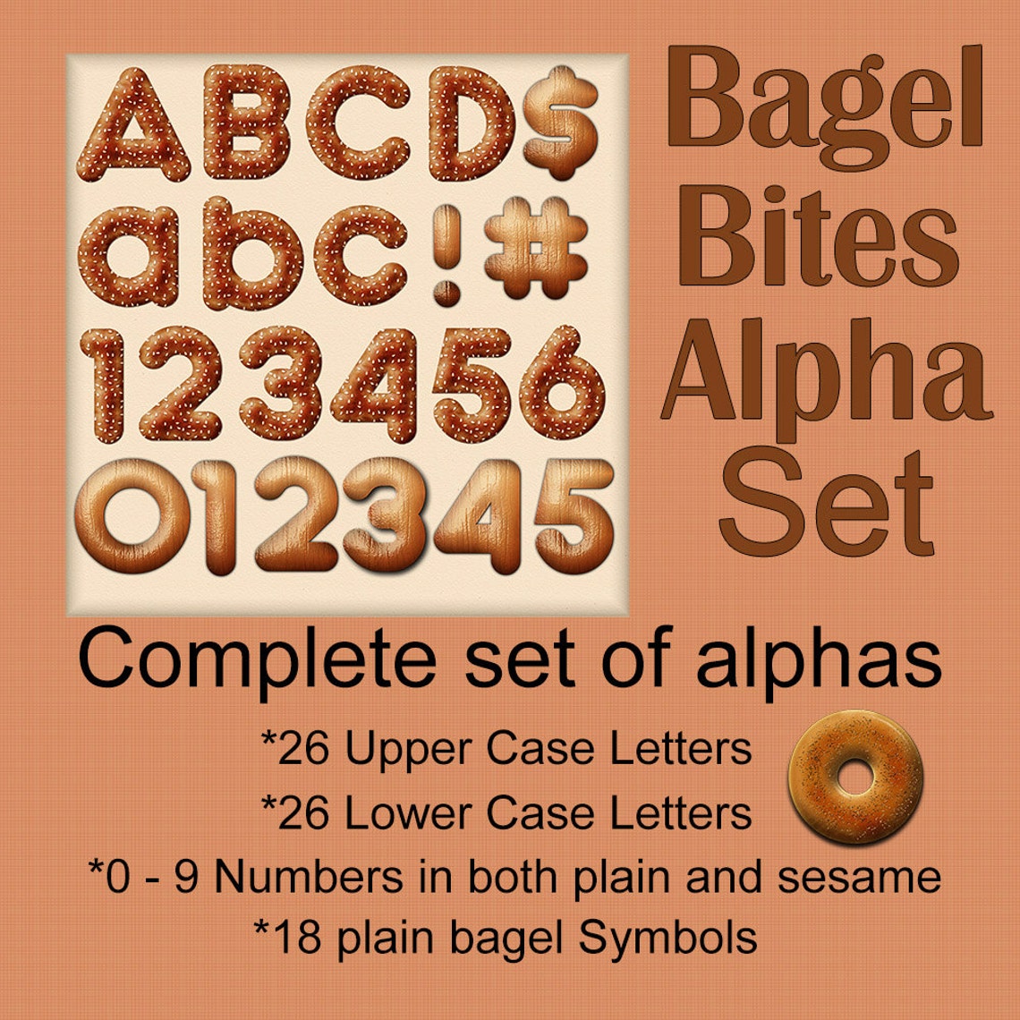Digital Printable Bagel Bites Alphabet | Etsy