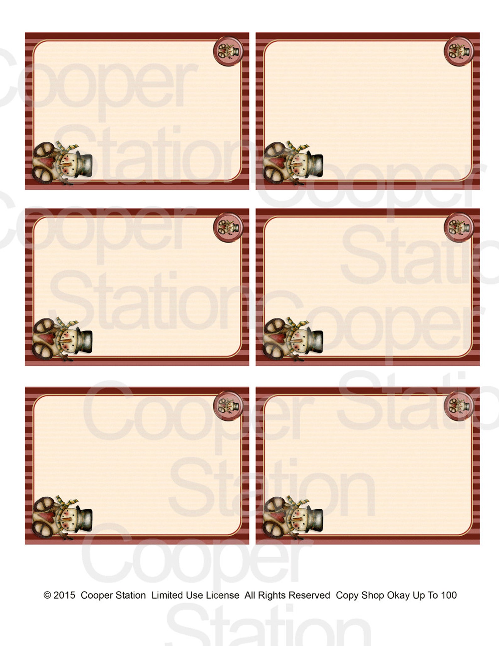 Printable Digital Note Cards or Gift Tags With Holder - Etsy