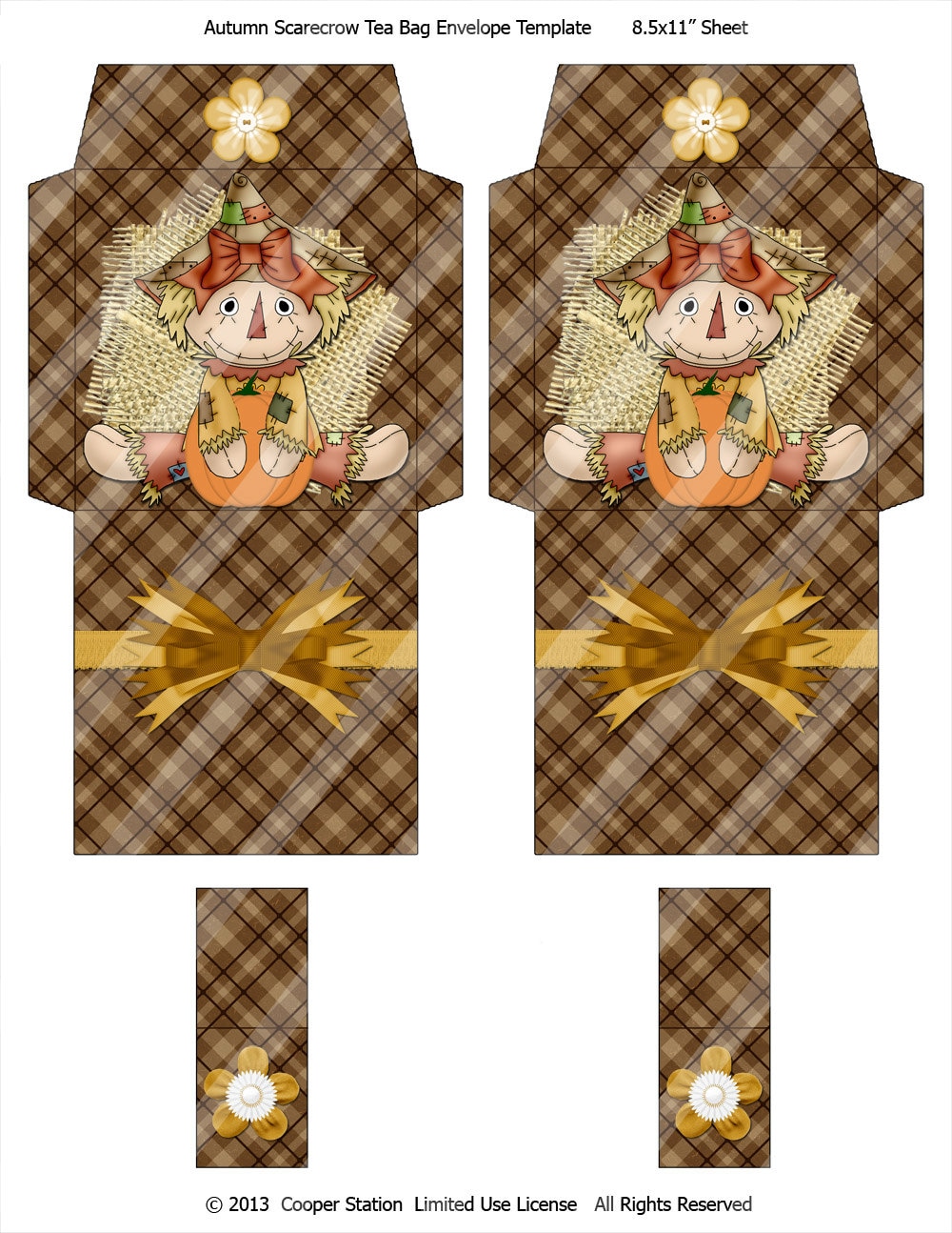 Digital Tea Bag Envelope Autumn Scarecrow Theme - Etsy