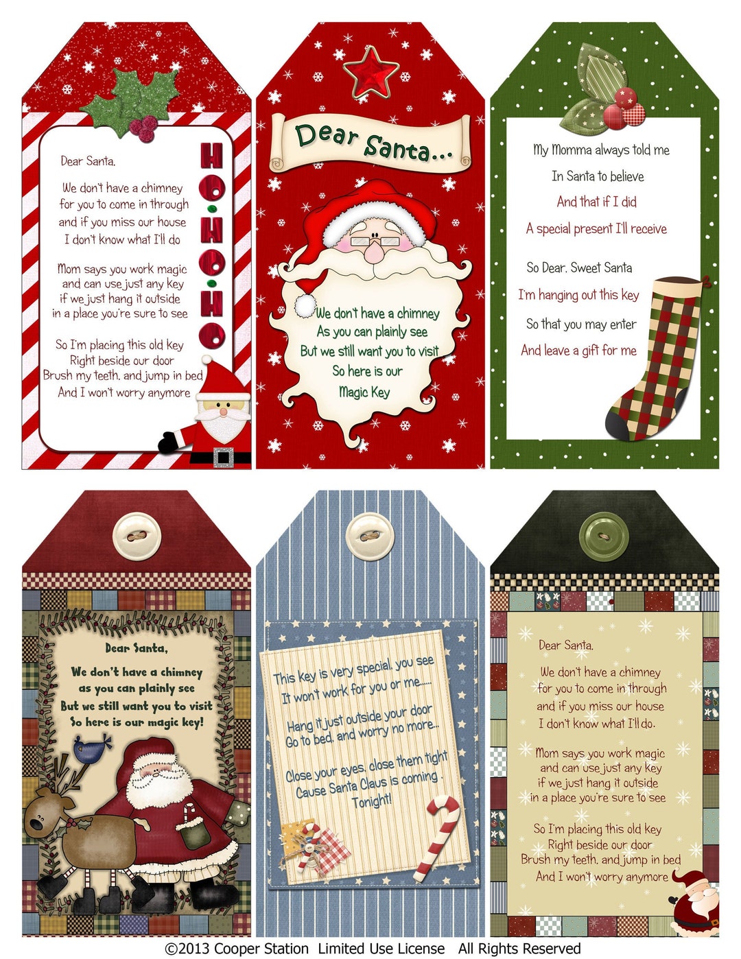 Digital Santas Magic Key Tag -printable Magic Key Tag - Christmas Magic ...