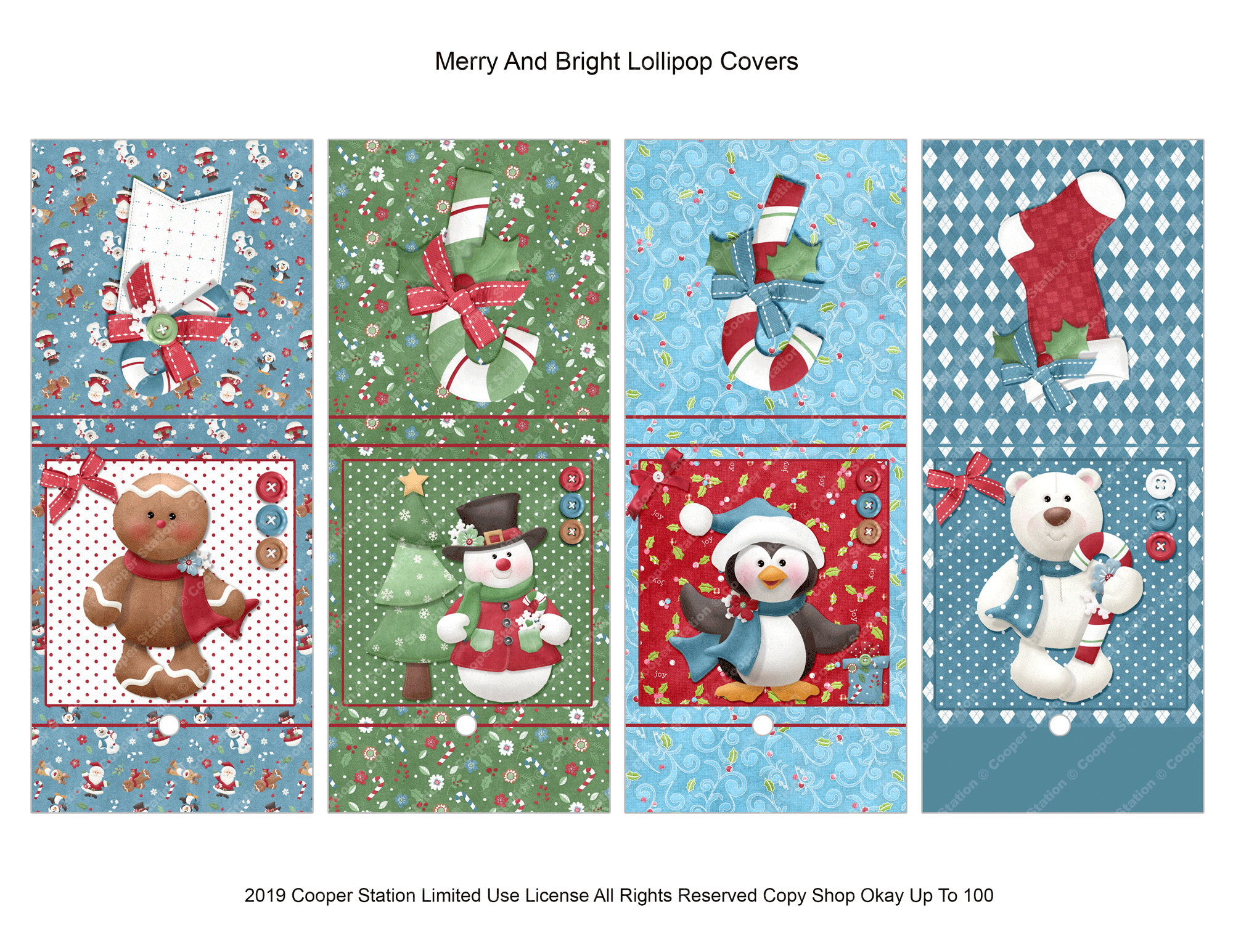 Christmas Printable Digital Lollipop Wrappers - Penguin Sucker Covers ...