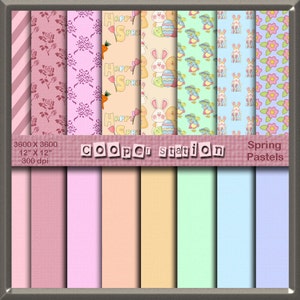 Digital Printable Paper Pack in Pastels DP022 - Etsy