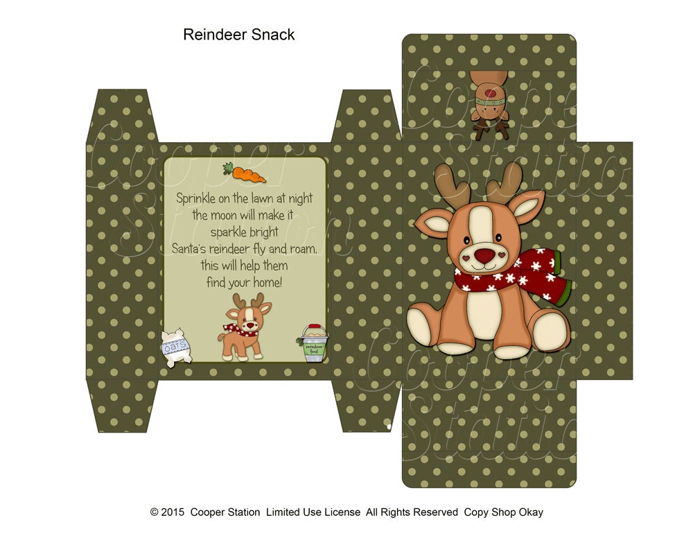 Printable Reindeer Food Box - Reindeer Snack or Treat Box - 002 - Etsy