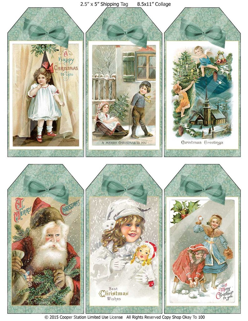 Printable Victorian Christmas Tags - Etsy