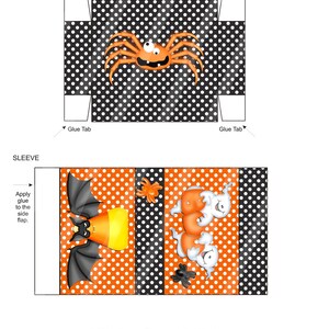 Digital Printable Halloween Treat Box With Ghost and Bat Design ...