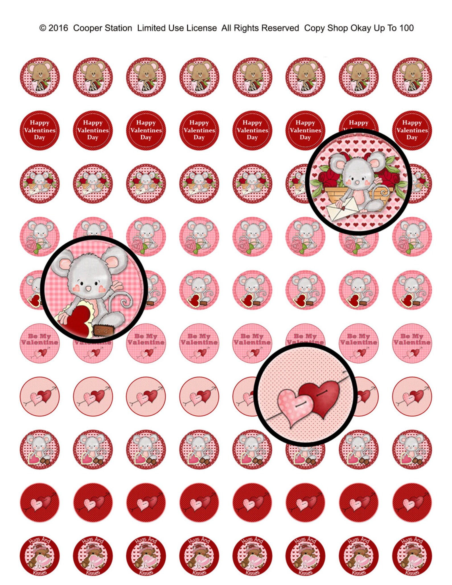 Printable Digital Valentine Complete Set of Hershey Kisses Stickers ...