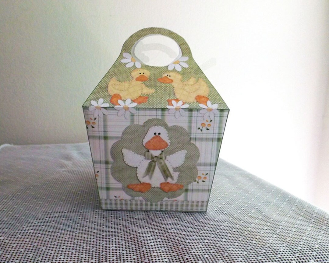 Digital Printable Large Gift Box With Handles Spring Easter or Baby ...