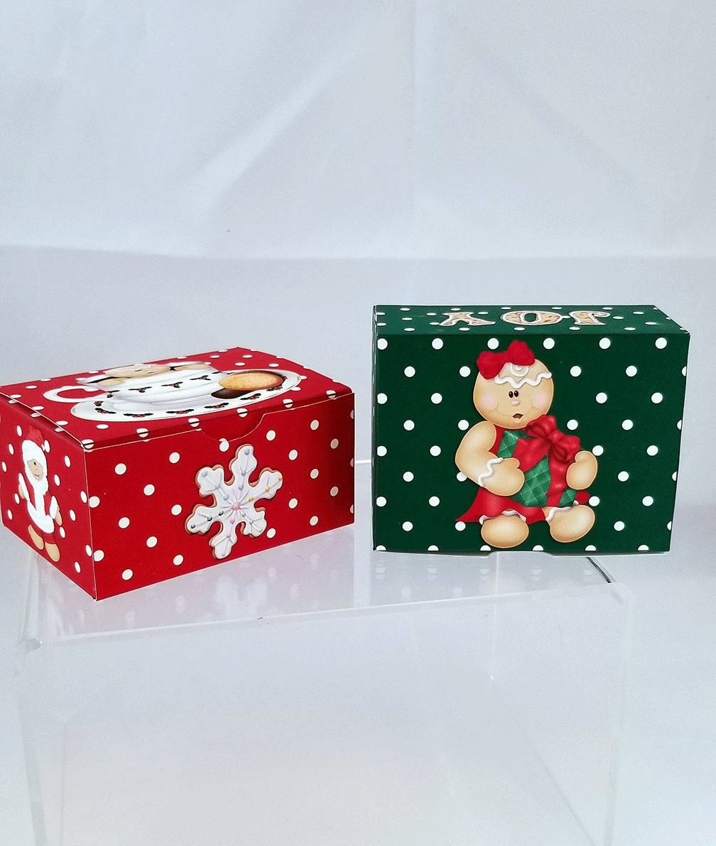 Christmas Gift Box Set Of Two Boxes Christmas Treat Box | Etsy