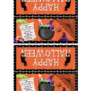 Digital Printable Halloween Bag Toppers Large and Small - Etsy
