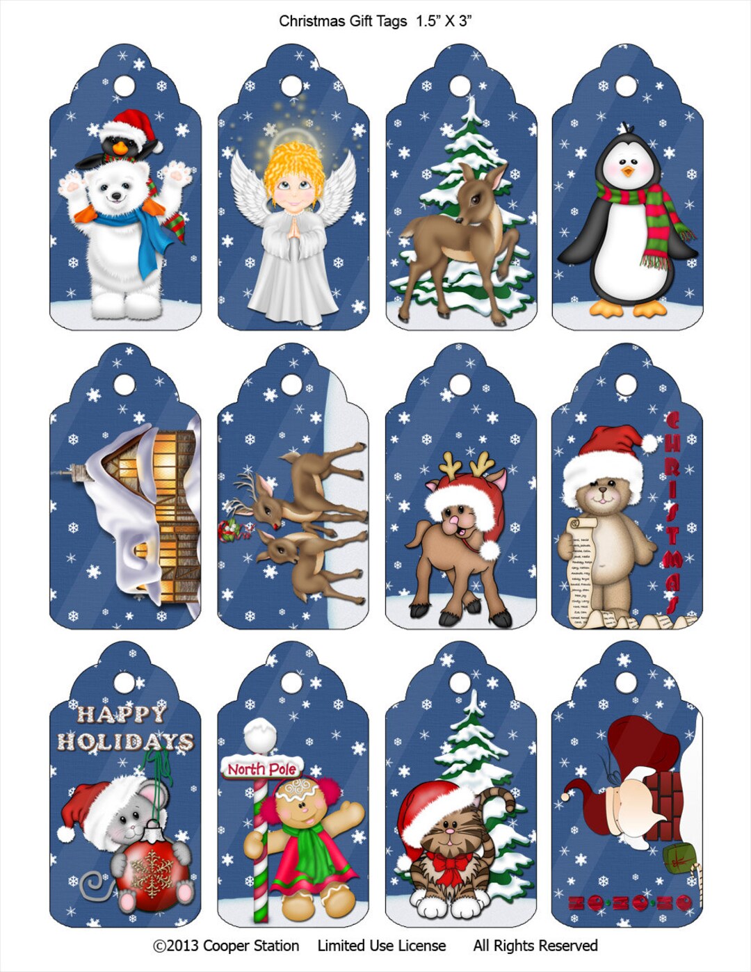 Digital Christmas Gift Tag Assortment - Etsy