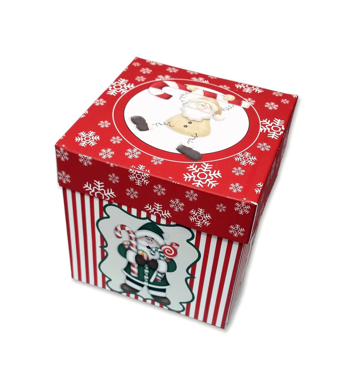 Digital Printable Christmas Candy Cane Cupcake Box - Holiday Design ...