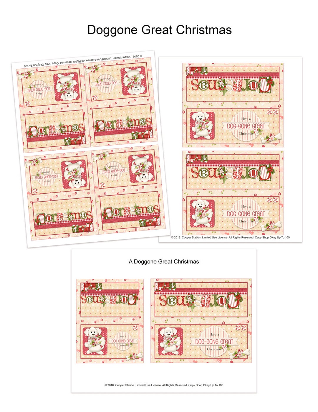 Digital Printable Treat Bag Toppers - Christmas Printable Bag Topper ...
