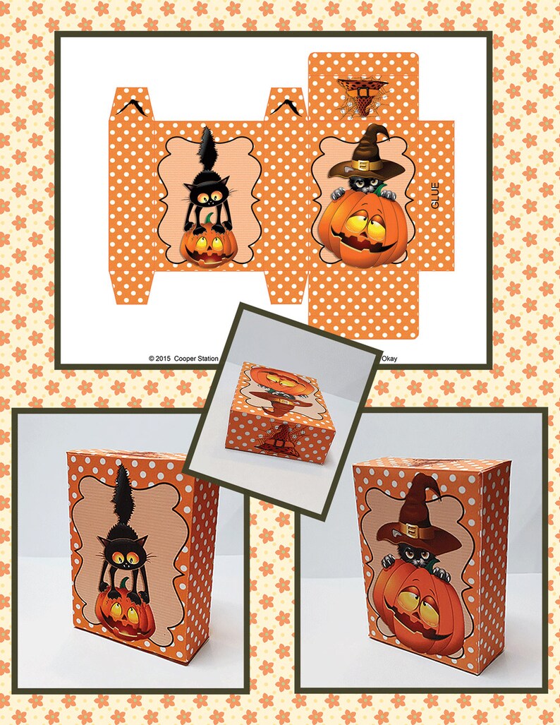 Digital Printable Halloween Cat Candy Box Instant Download - Etsy