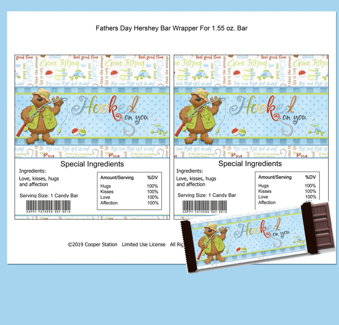 Printable Digital Father's Day Chocolate Candy Bar Wrapper- Dad ...