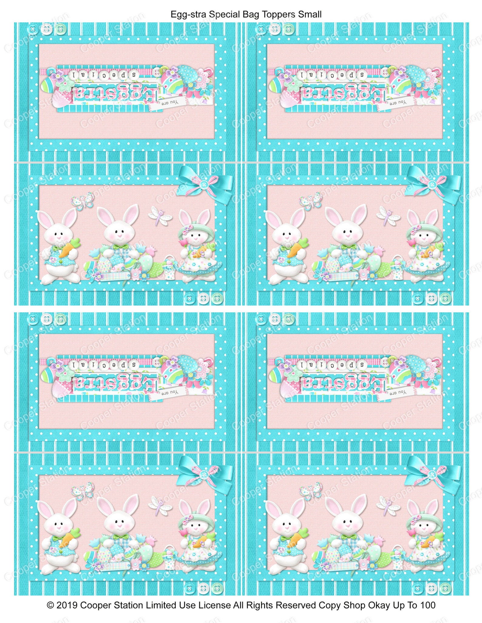 Digital Printable Easter Bag Topper Teal Easter Treat Bag - Etsy