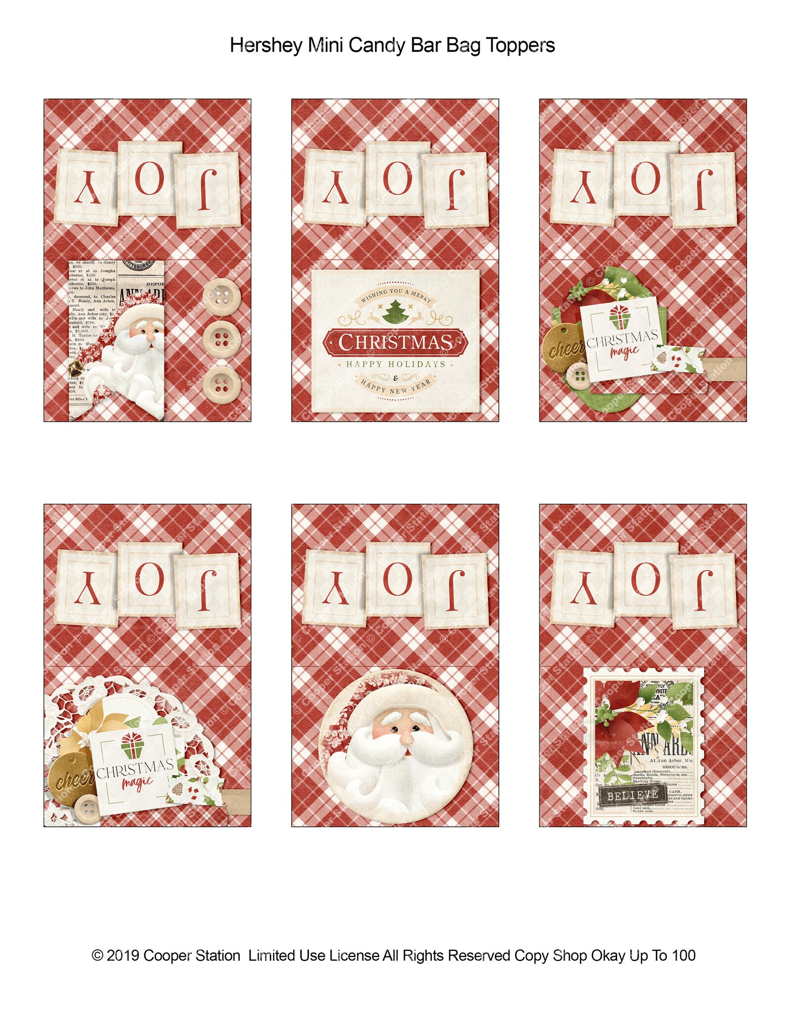 Digital Printable Vintage Christmas Miniature Chocolate Candy Bar ...