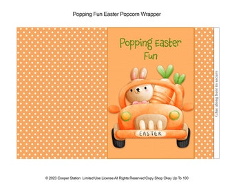 Digital Printable Easter Popcorn Wrapper Instant Download Party Favor ...