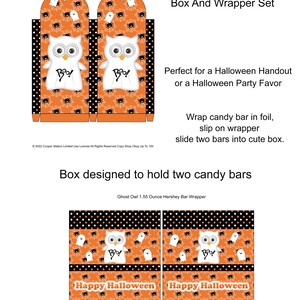 Halloween Digital Printable Chocolate Candy Bar Wrapper and Box Set ...