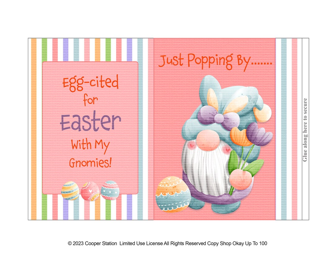 Digital Printable Easter Gnome Popcorn Wrapper - Instant Download ...