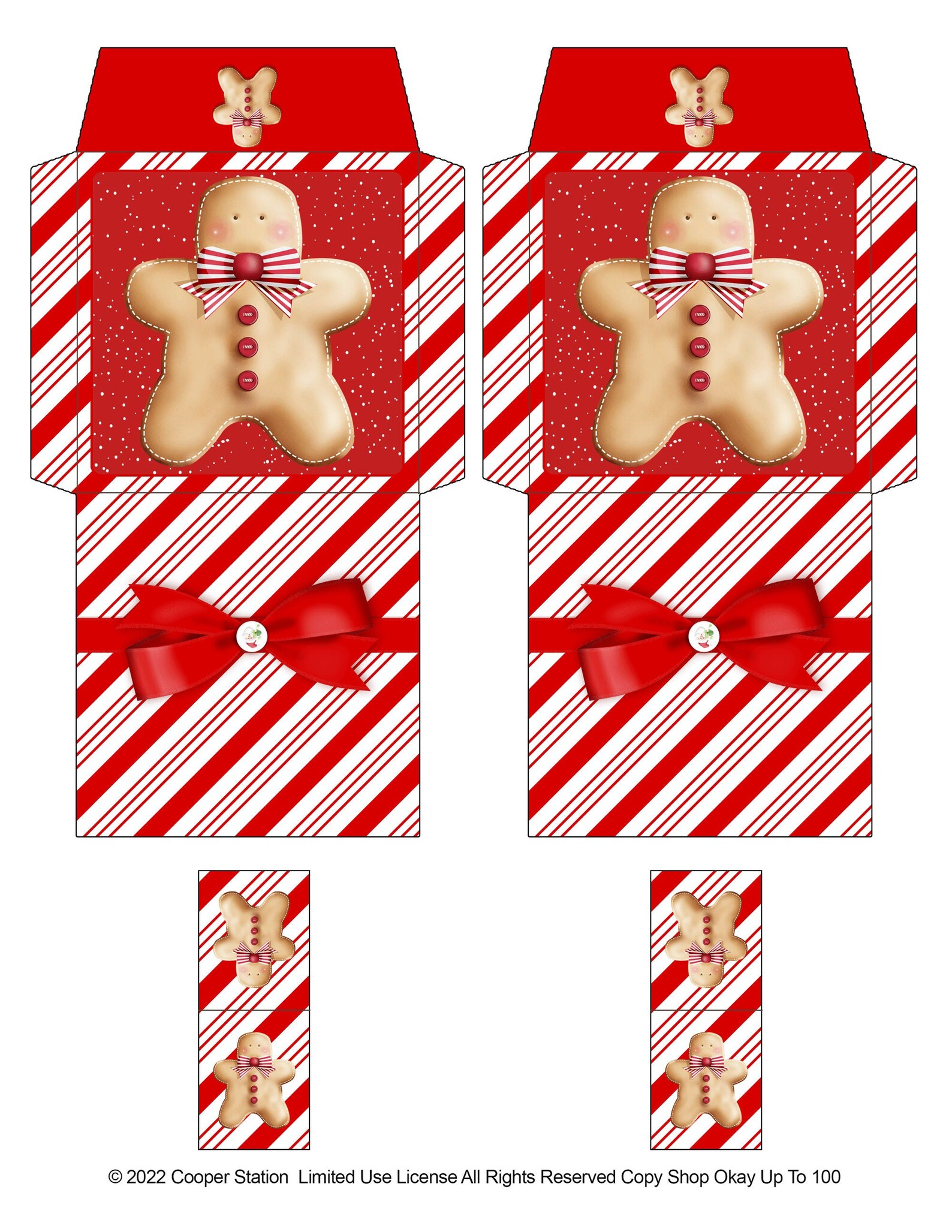 Christmas Printable Digital Tea Bag Envelopes Holiday Tea Bag Wrappers ...