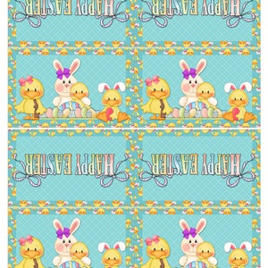 Printable Digital Easter Bag Topper Chicks and Bunnies - Etsy