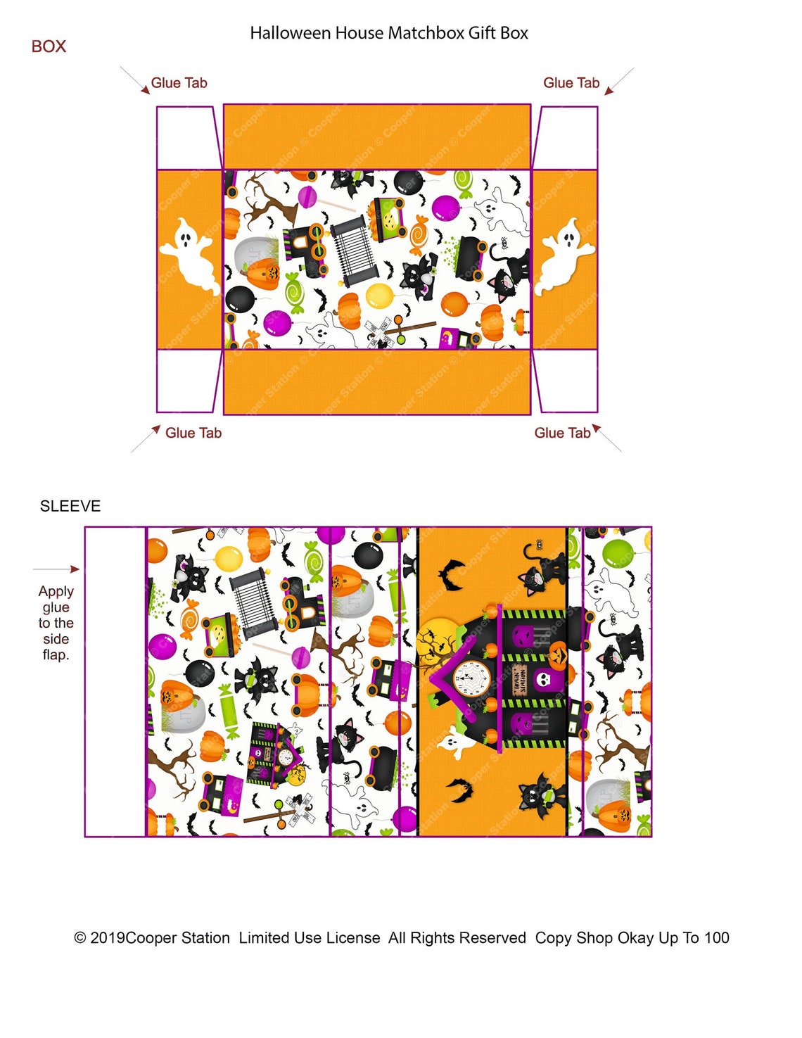 Digital Printable Halloween Treat Box With Ghost and Bat - Etsy