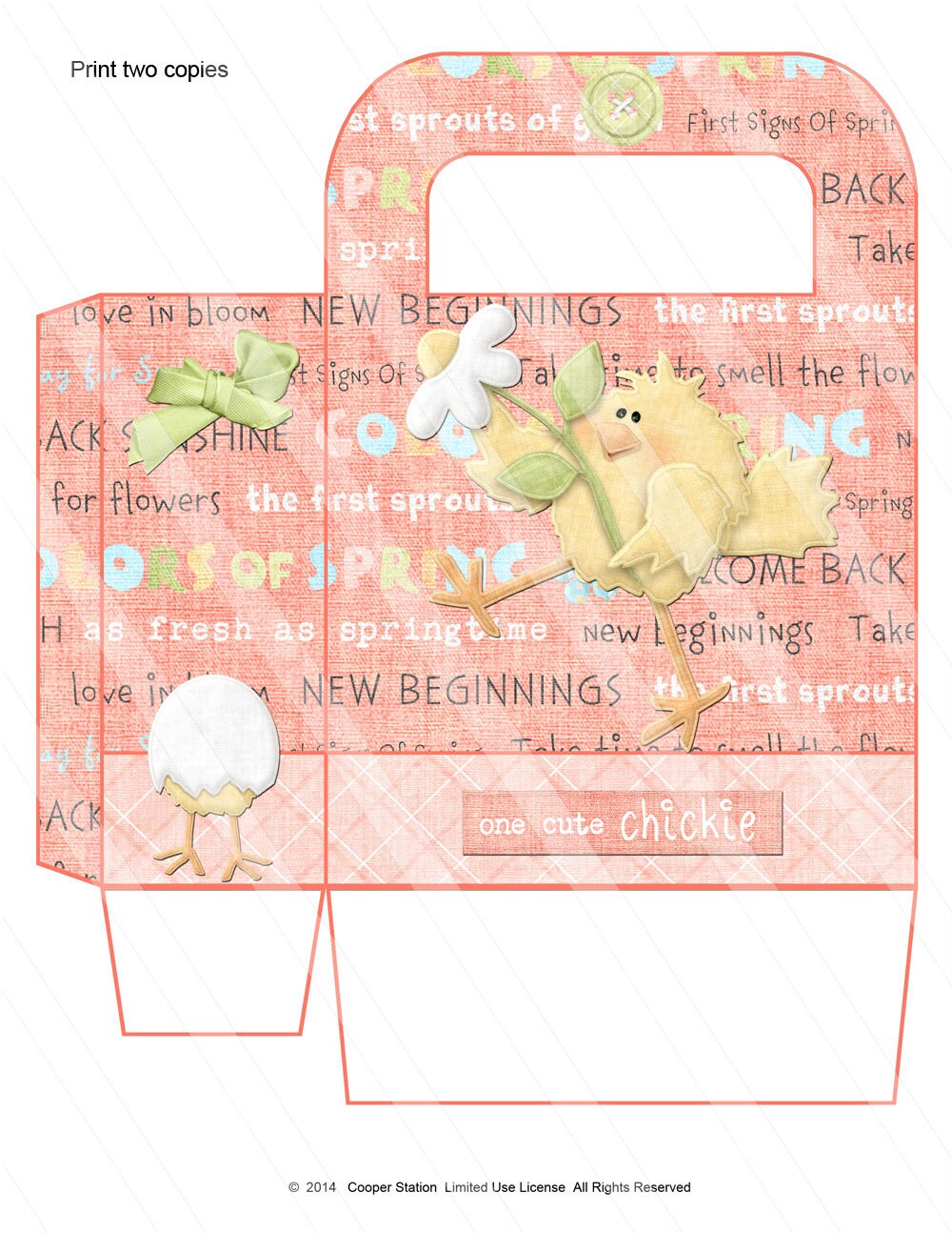 Digital Printable Spring Gift Bag - Etsy