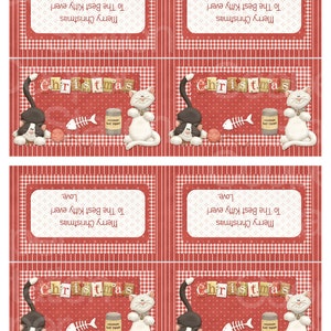 Printable Digital Christmas Treat Bag Topper for Kitty - Etsy