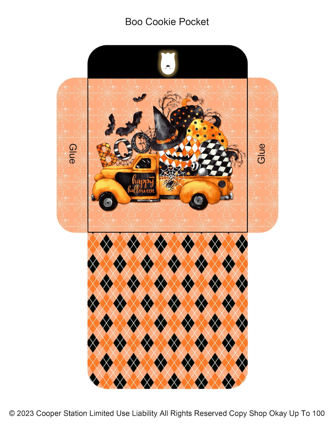 Digital Halloween Cookie Envelope - Halloween Truck - Boo - Etsy