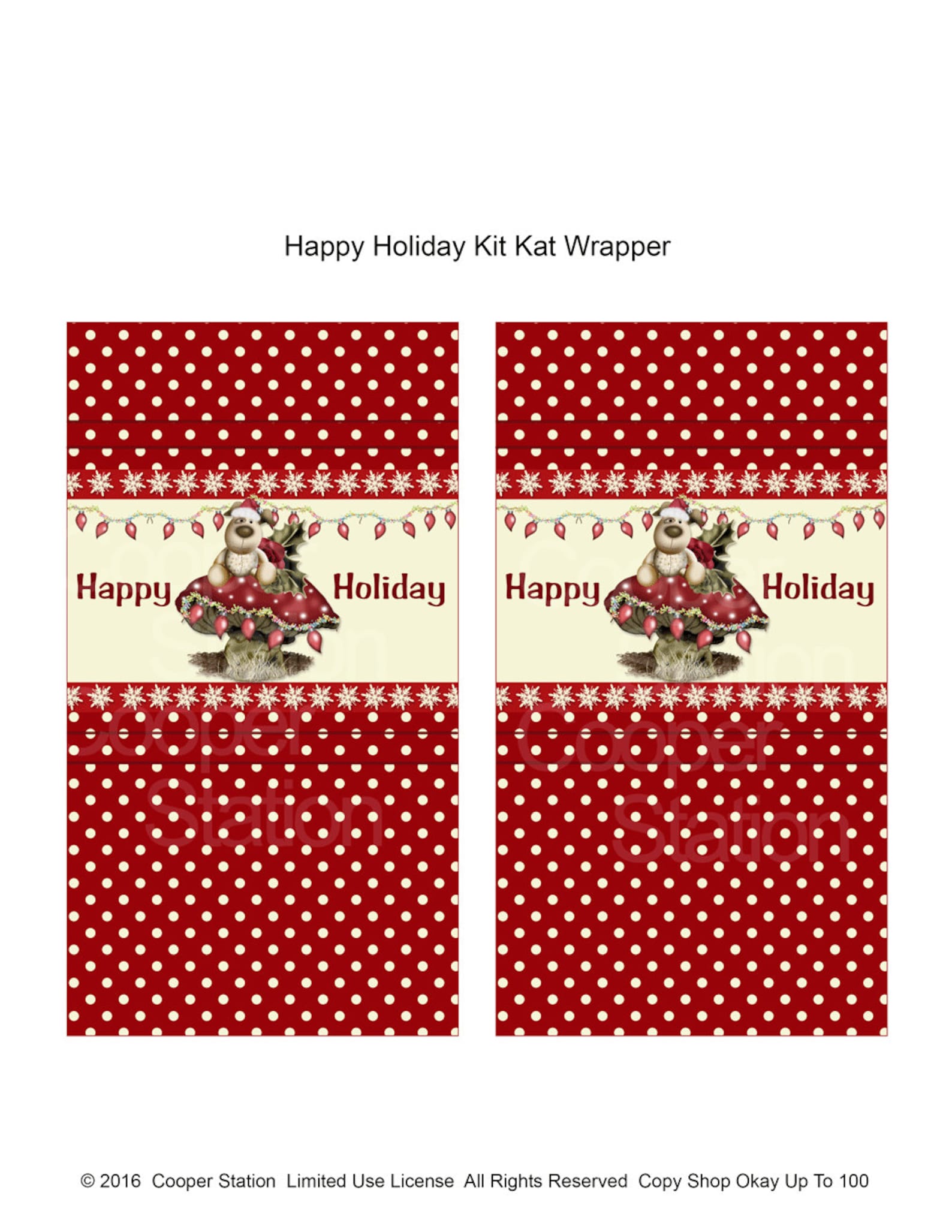 Digital Printable Happy Holiday Kit Kat Chocolate Bar Wrapper ...