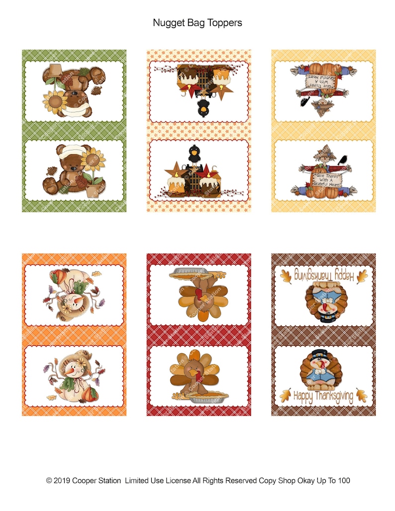 Thanksgiving Pretzel Bag Toppers - Treat Bag Toppers - Pretzel Treat ...