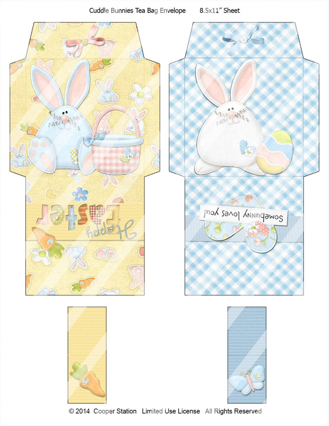 Digital Printable Easter Bunny Tea Bag Envelopes - Etsy