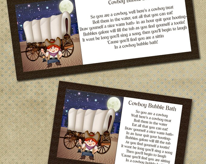 DIY Cowboy Bubble Bath Digital Bag Topper - Father's Day Gag Gift ...