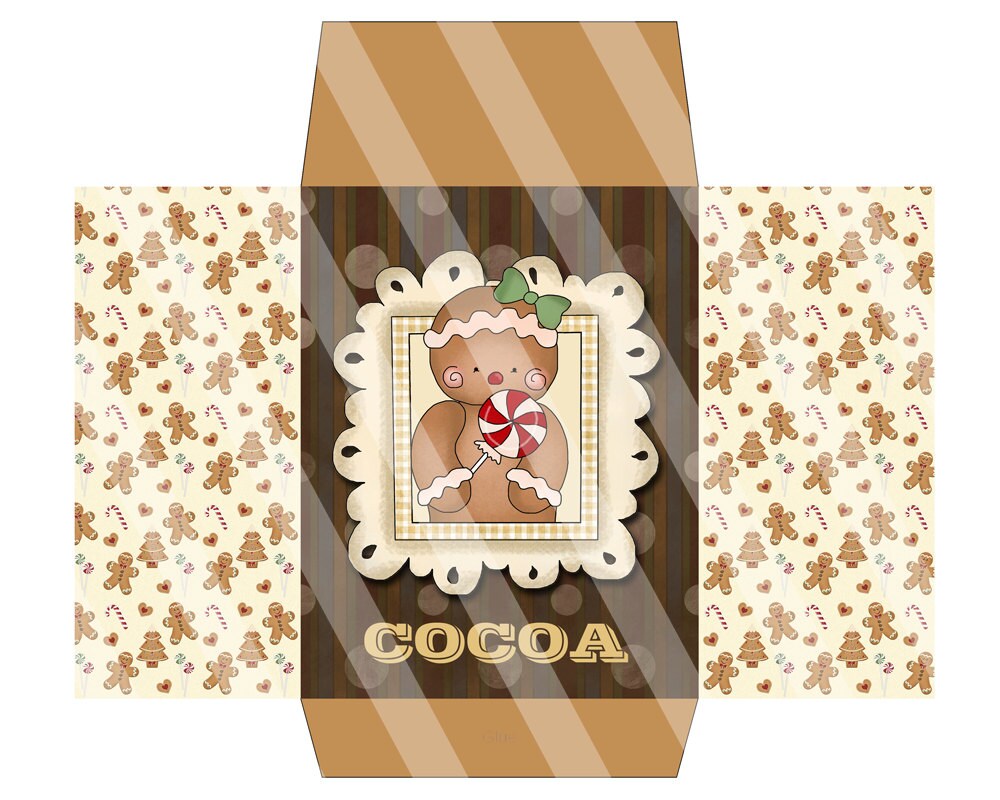 DIY Gingerbread and Candy Digital Cocoa Envelopes CP002 - Etsy