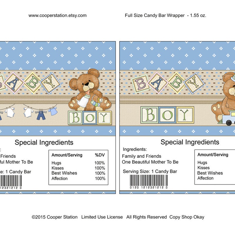 Baby Boy Candy Wrapper - Etsy