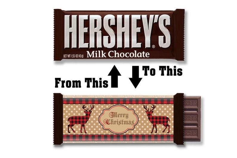 Printable Digital Christmas Hershey Candy Bar Wrapper - Etsy