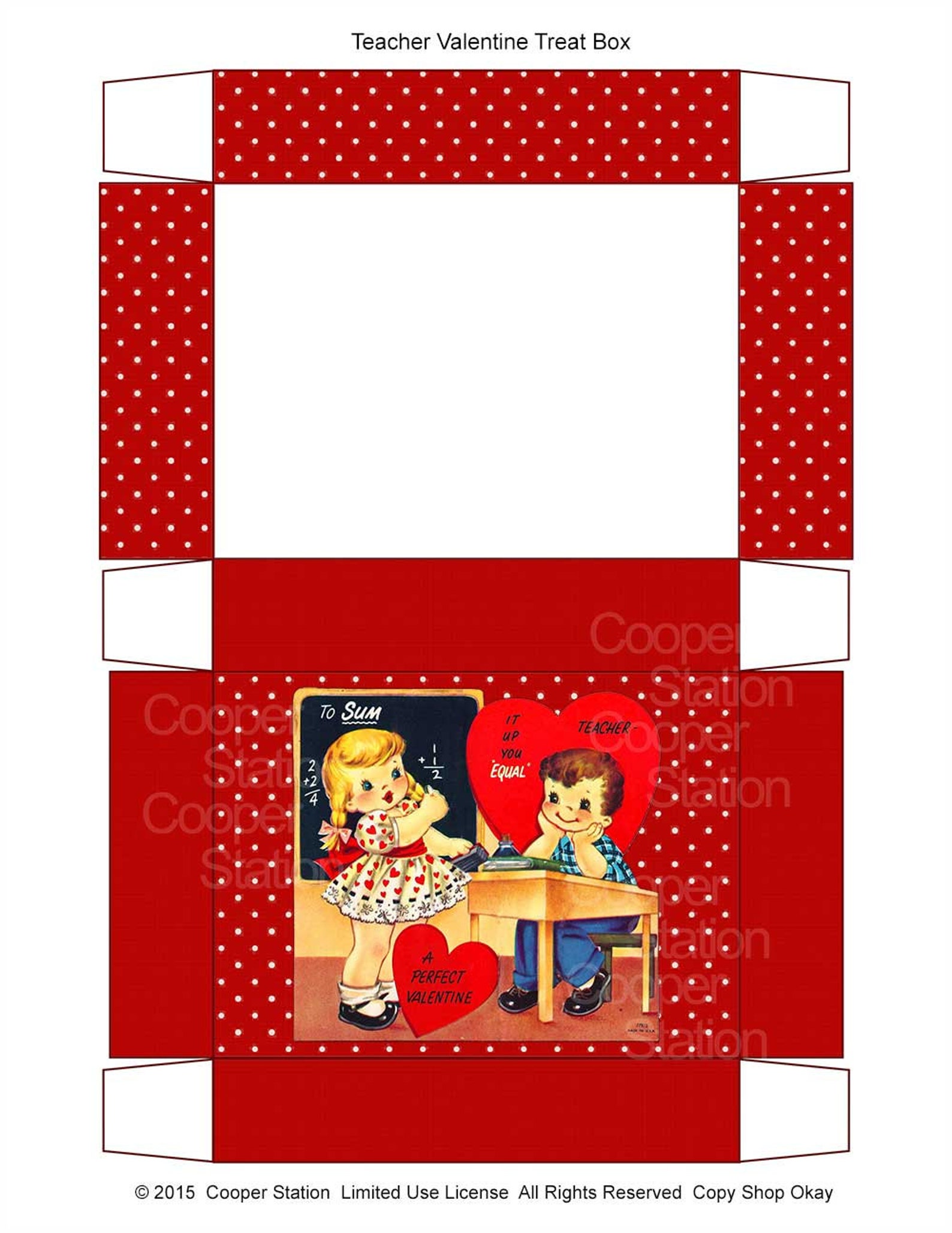 Digital Printable Teacher Valentine Treat Box - Etsy