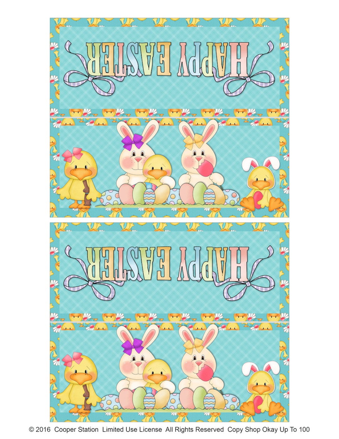 Printable Digital Easter Bag Topper Chicks and Bunnies - Etsy