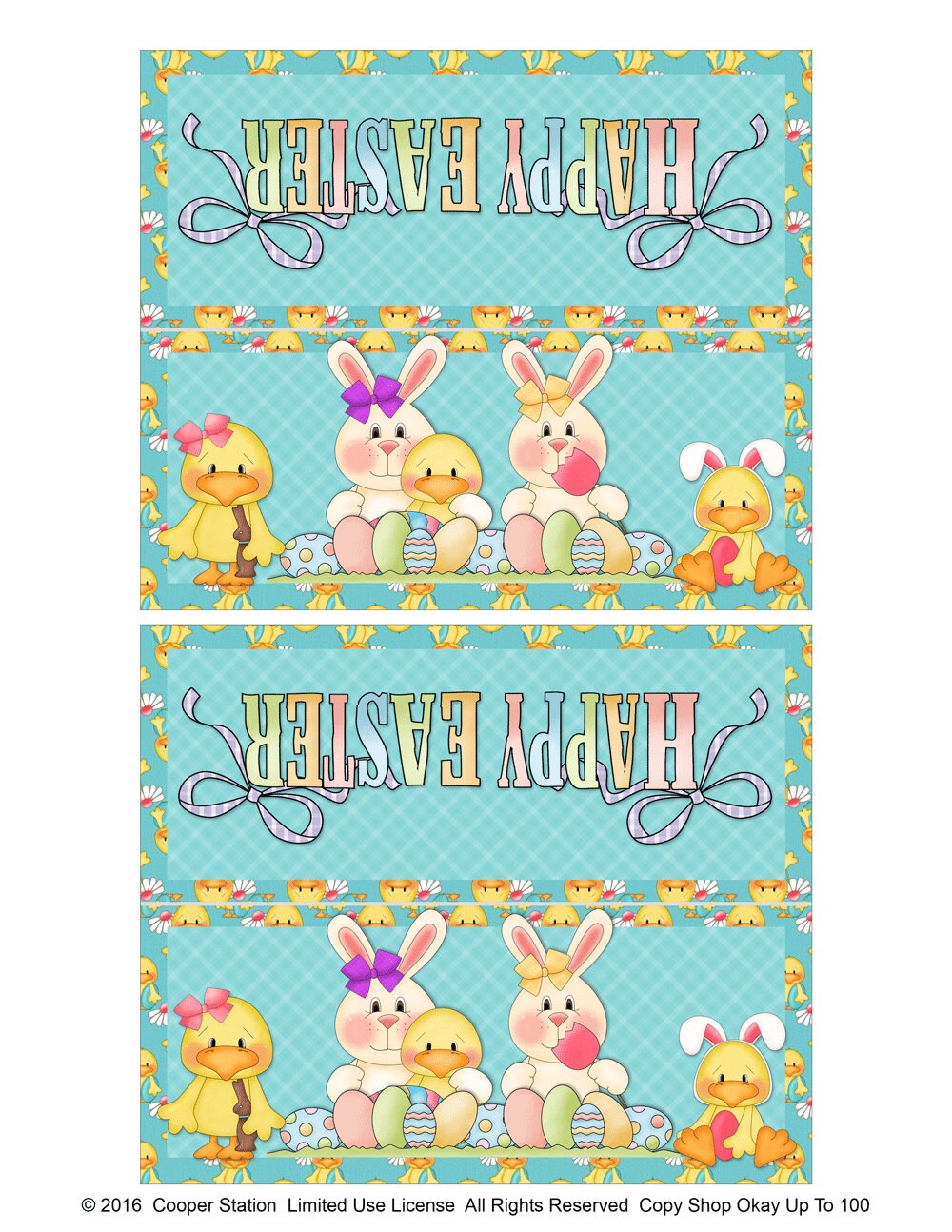Printable Digital Easter Bag Topper Chicks and Bunnies | Etsy