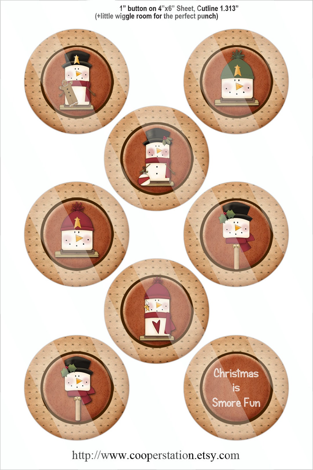 DIY Snowman Smores 1.313 Digital Images R13010 - Etsy