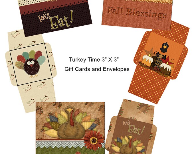 Digital Printable Fall Note Card or Gift Cards Thanksgiving Theme - Etsy