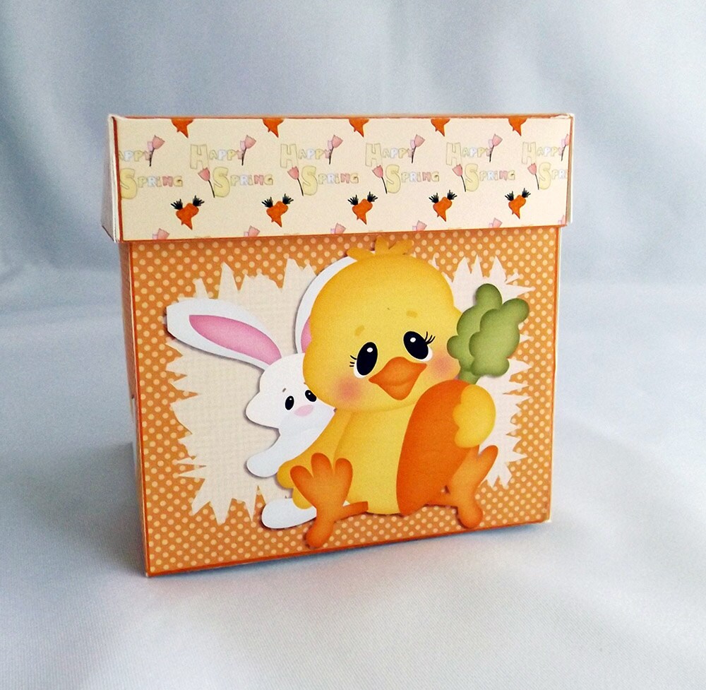 Digital Printable Easter Cupcake Box DIY Bunny and Chick | Etsy
