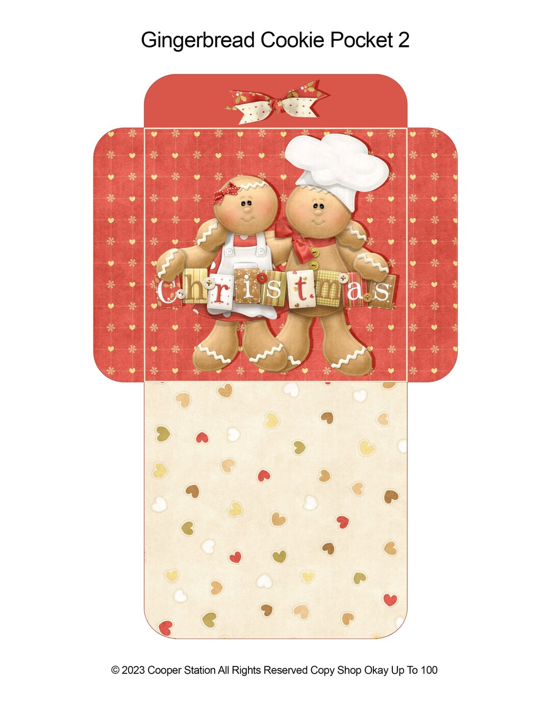 Christmas Digital Cookie Envelope - Gingerbread - Cookie Pocket- Cookie ...