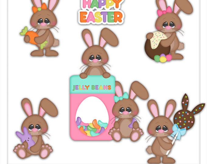 Clipart - Chocolate Bunny -easter Clipart - Kristi W Designs - Etsy