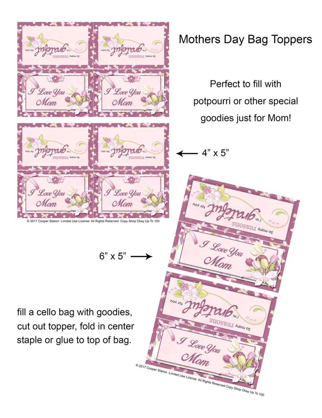 Printable Mothers Day Bag Topper - Digital Bag Topper - Gift for Mom ...